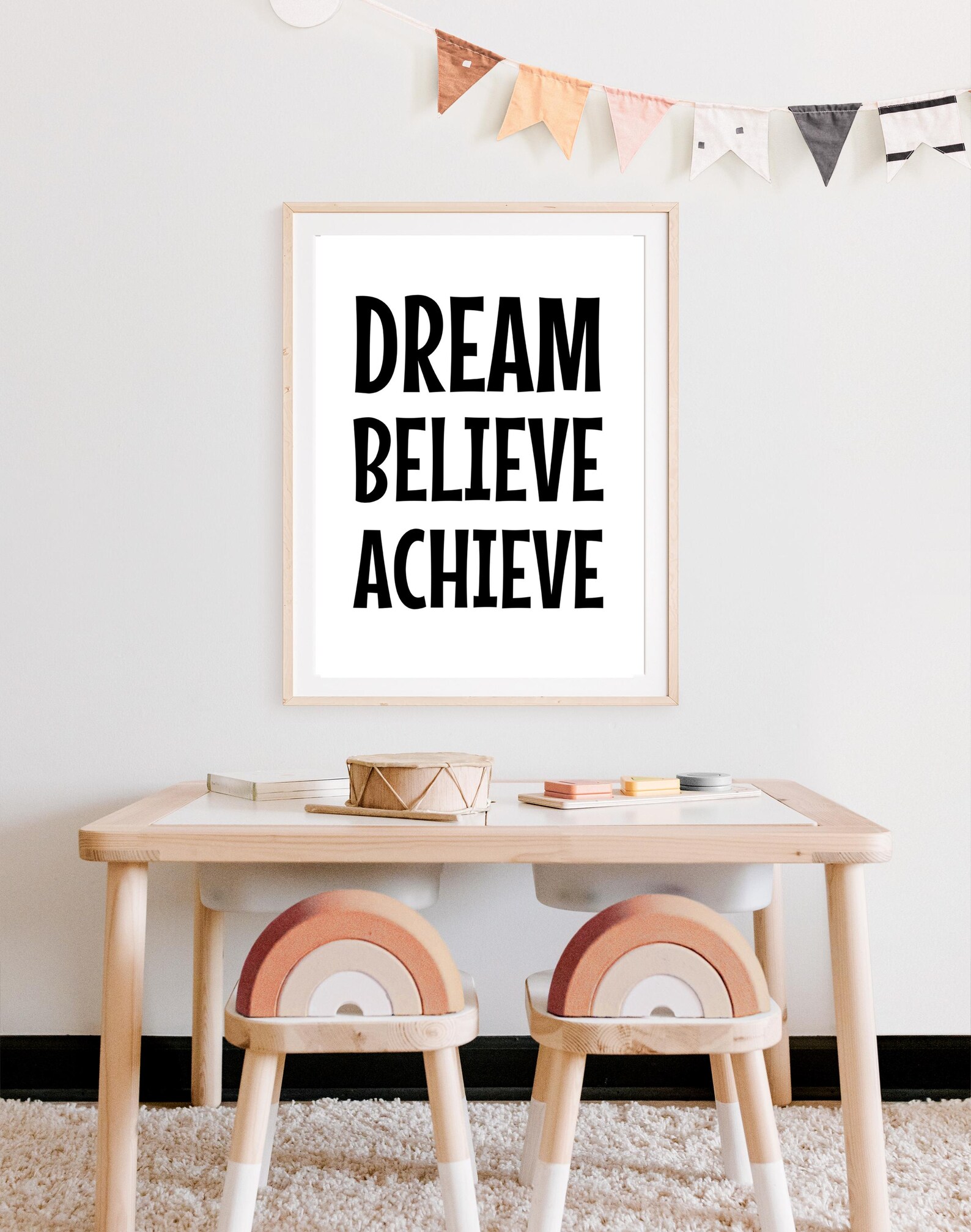 Kids Motivational Classroom Prints, Black & White Playroom Decor,home ...