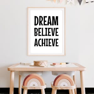 Kids Motivational Classroom Prints, Black & White Playroom Decor,home ...