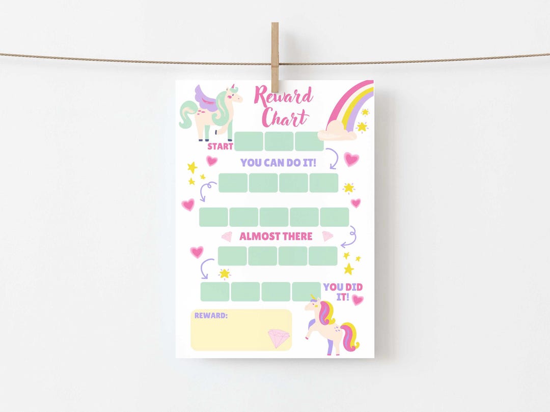 Printable Unicorn Reward Chart, Girls Unicorn Sticker Chart,kids ...