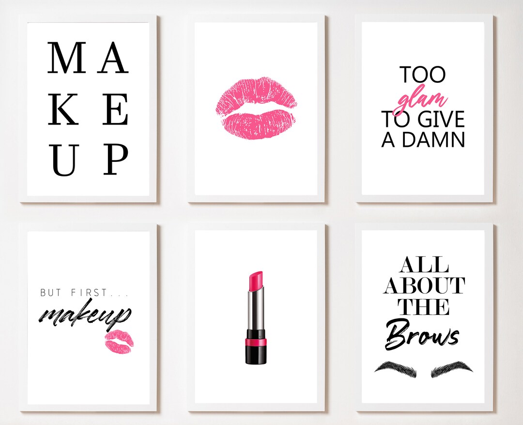 Makeup Themed Prints, Pink Lips, Makeup Wall Art, Beauty Salon Decor ...