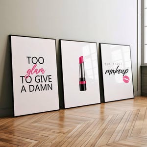 Makeup Themed Prints, Pink Lips, Makeup Wall Art, Beauty Salon Decor ...