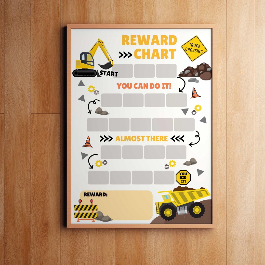 Printable Trucks Reward Chart, Boys Truck Sticker Chart,kids Behaviour ...