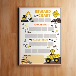 Printable Trucks Reward Chart, Boys Truck Sticker Chart,kids Behaviour ...