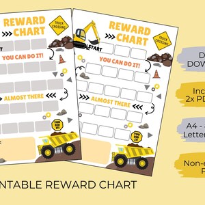 Printable Trucks Reward Chart, Boys Truck Sticker Chart,kids Behaviour ...