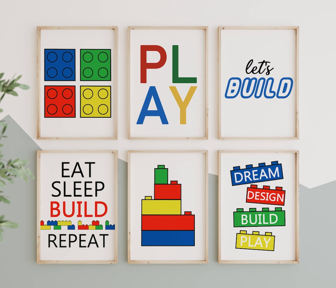 Kids Building Blocks Prints, Bedroom Posters, Block Posters, Block ...