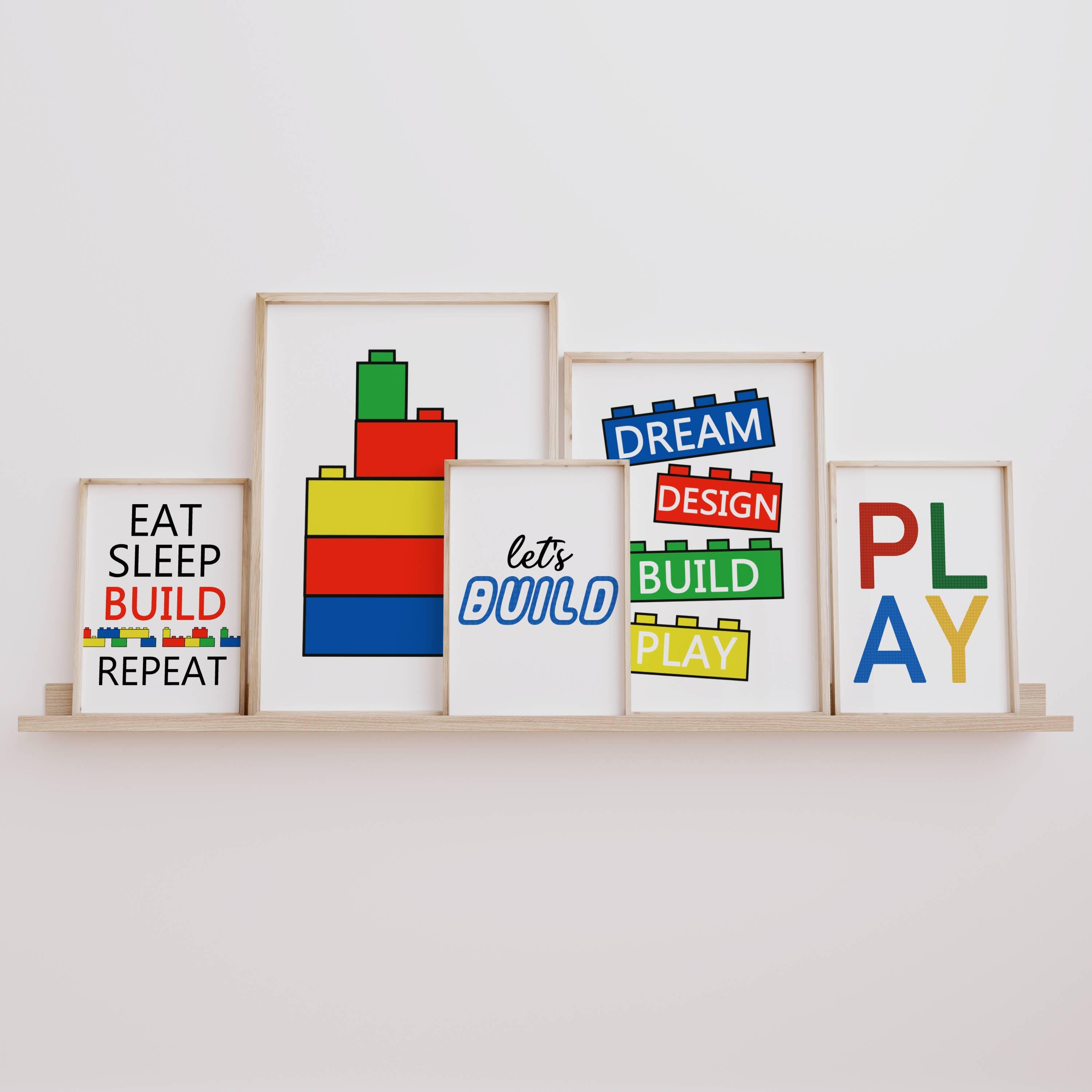 Kids Building Blocks Prints, Bedroom Posters, Block Posters, Block ...