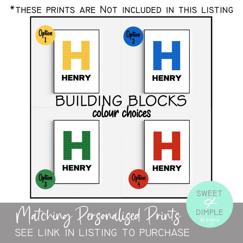 Kids Building Block Prints, Block Posters,boy Building Block Posters ...
