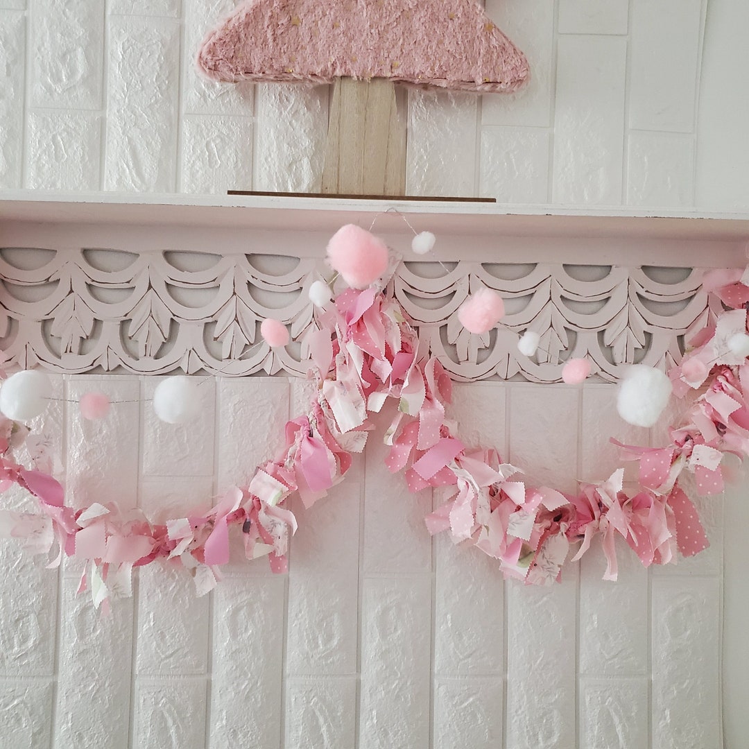 Pink Fabric Garland - Etsy