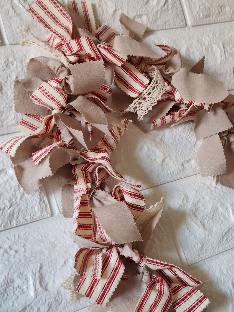 Farm House Rag Garland Christmas Valentine's Day - Etsy