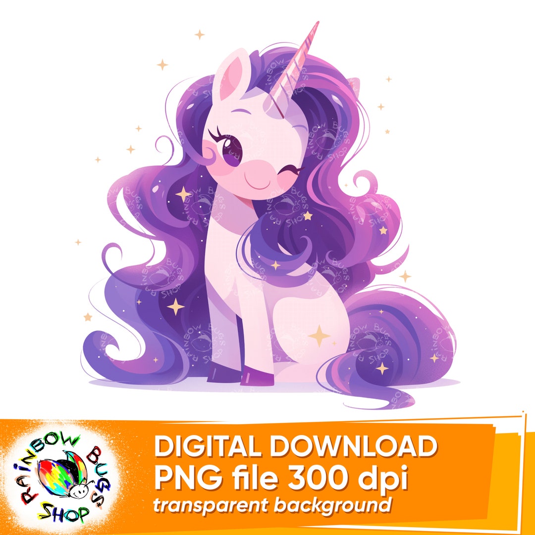 Purple Unicorn Clipart, High Quality PNG, Cute Kawaii Baby Unicorn ...