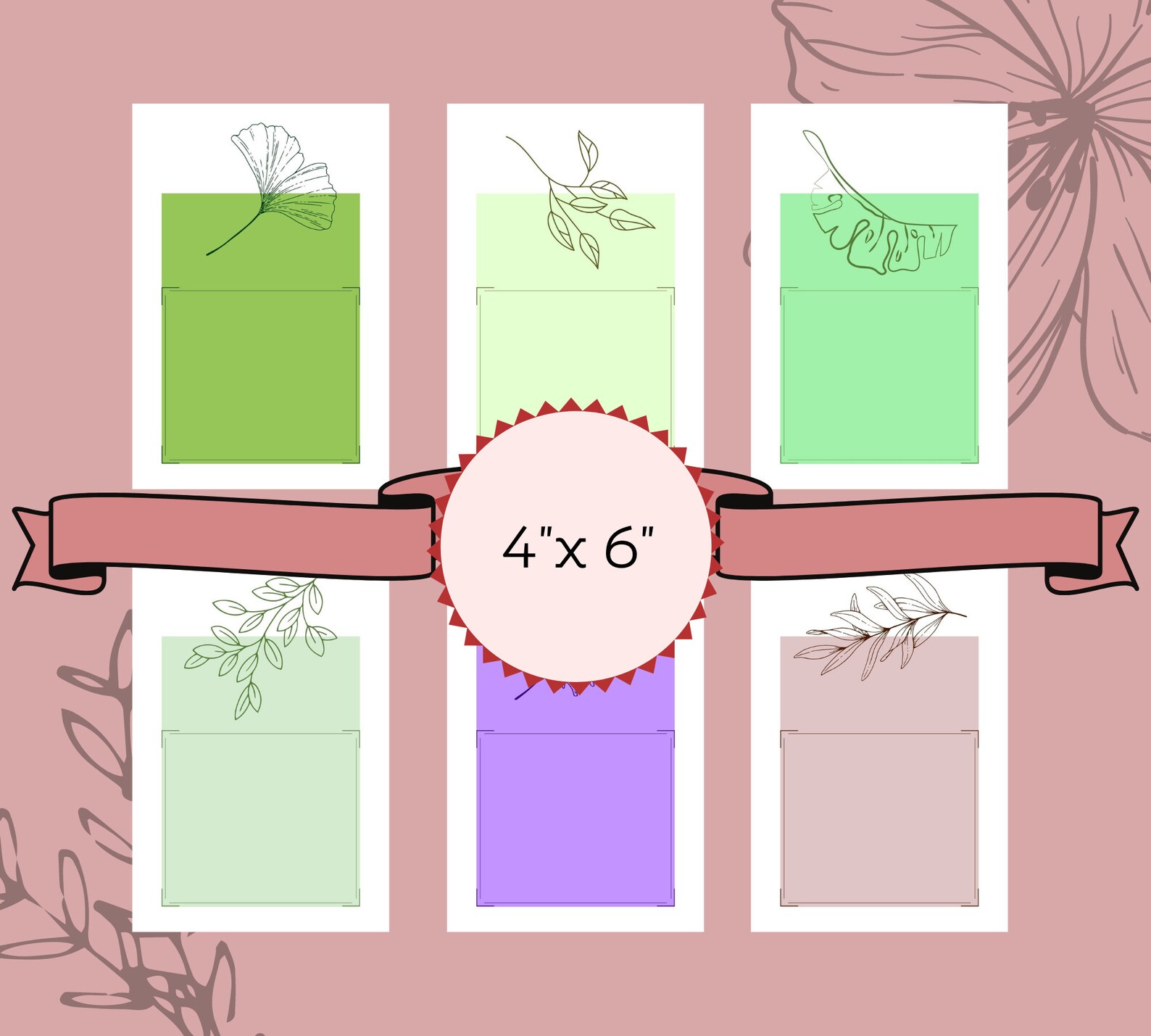 Affirmation Blank Cards With Floral Design, 24 Printable Note Cards for ...