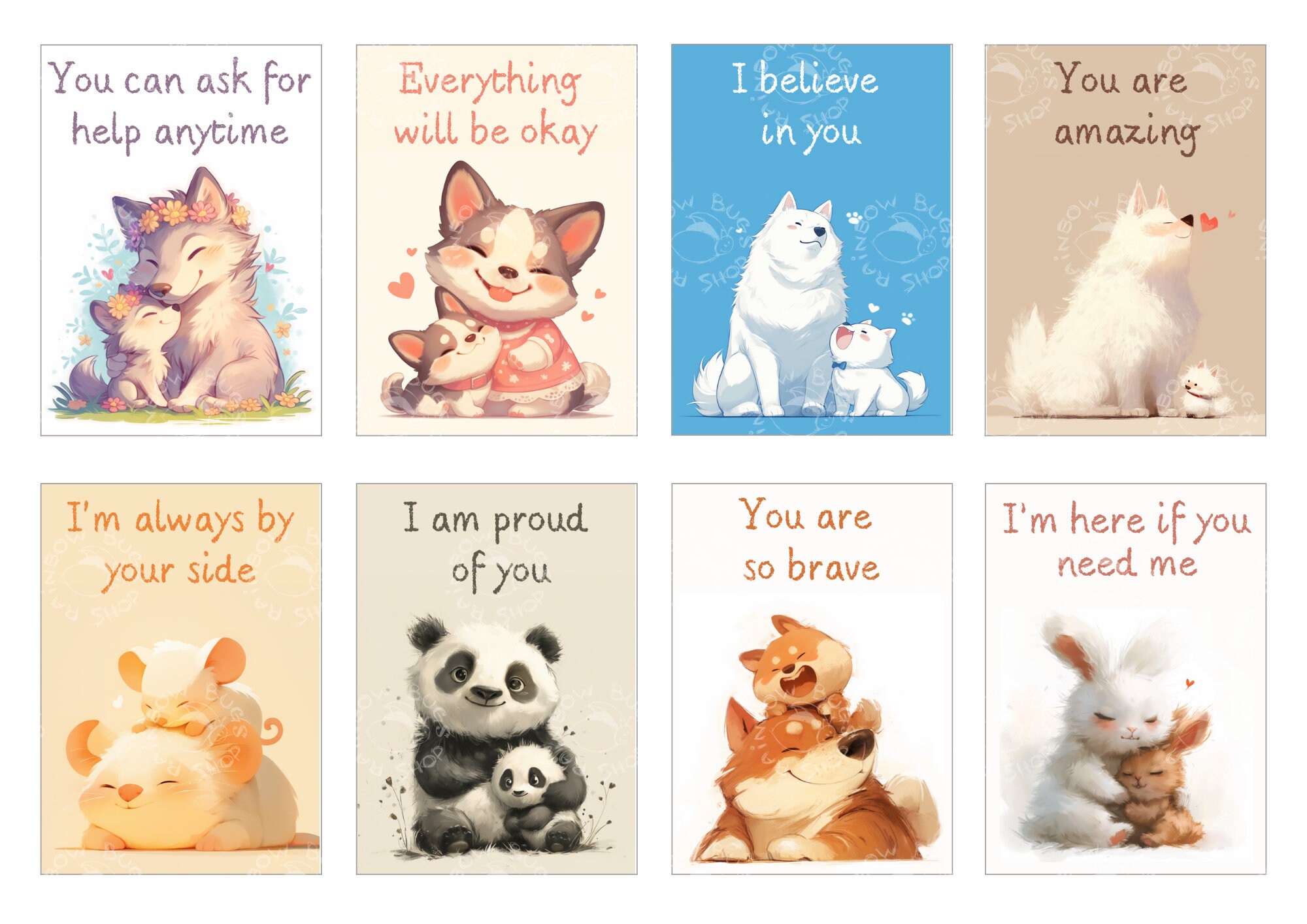 32 Encouragement Cards for Kids From Mother, Printable Everyday ...