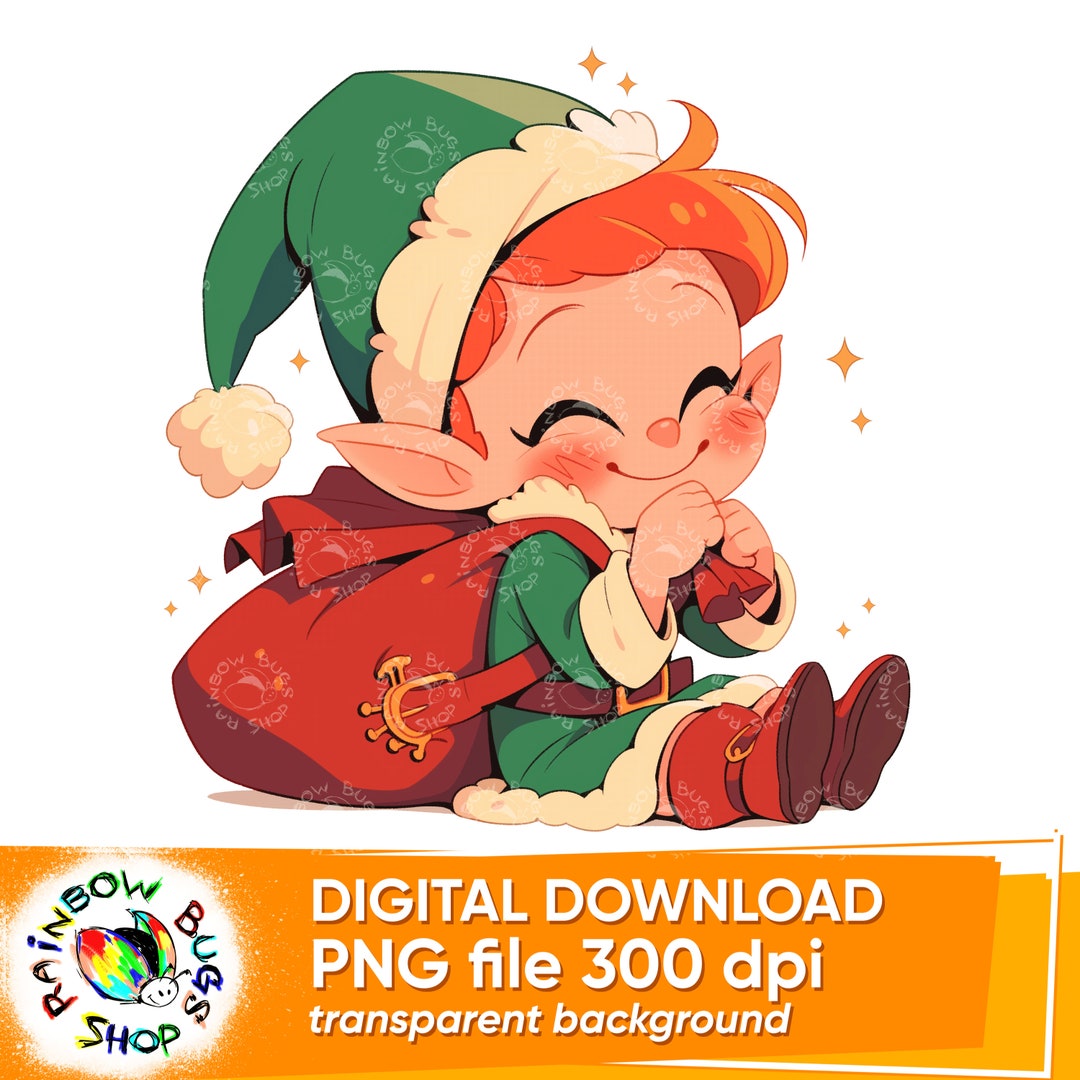 Christmas Elf Clipart, Cute Boy Elf PNG, Holiday Clip Art, Cartoon ...