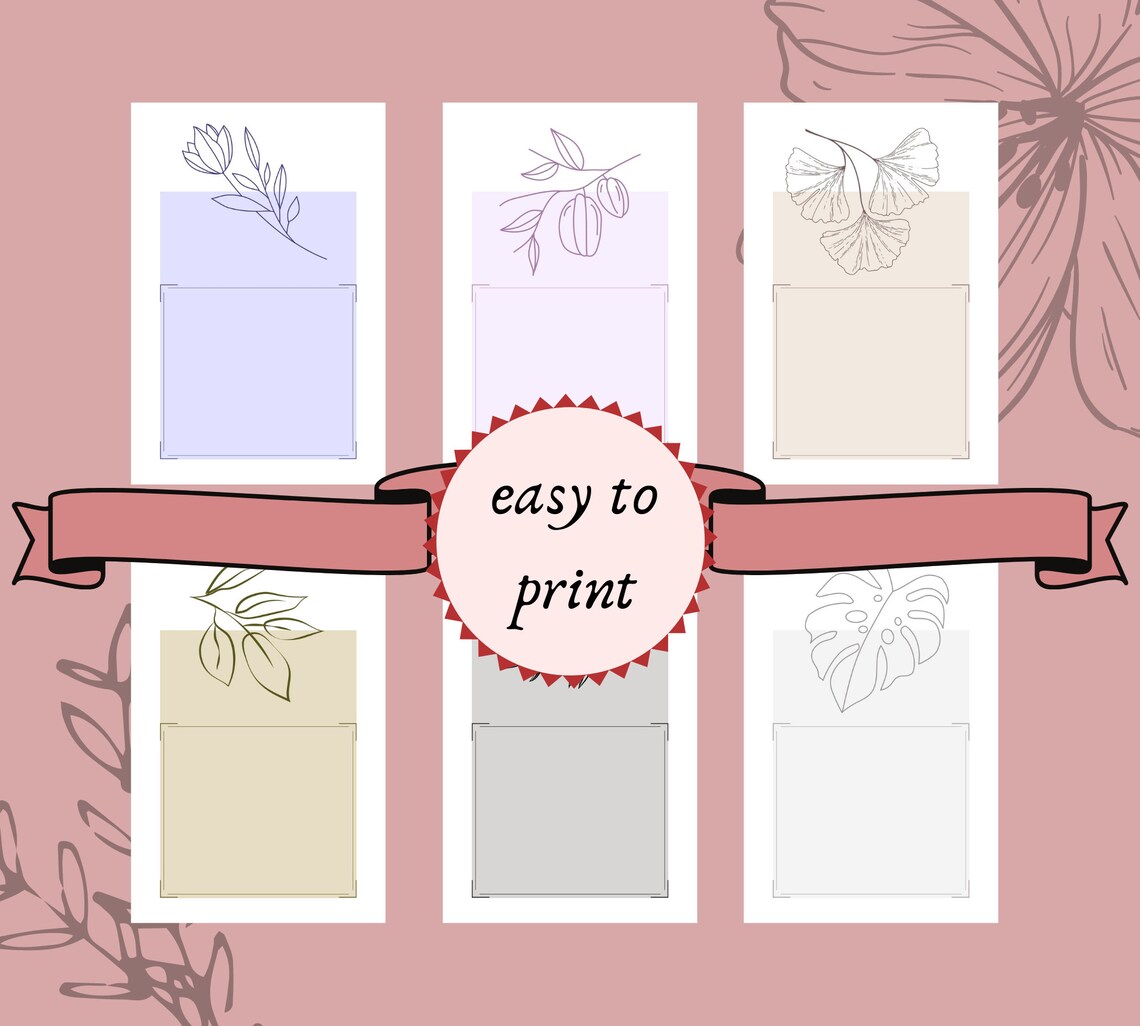 Affirmation Blank Cards With Floral Design, 24 Printable Note Cards for ...