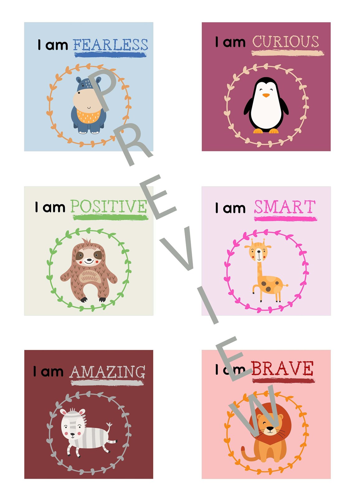 Affirmation Cards for Kids, Digital Encouragement Cards for Everyday ...