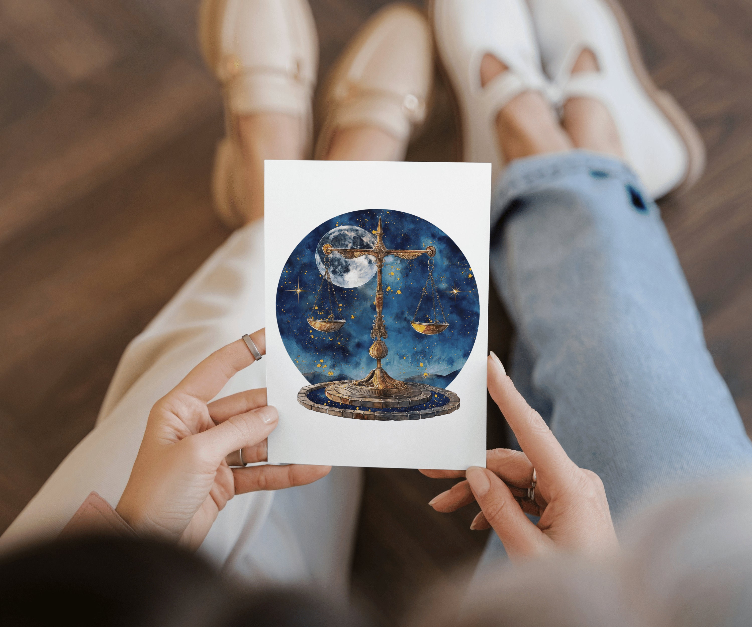 Libra Zodiac Sign, High Quality Sublimation Design, Watercolor ...