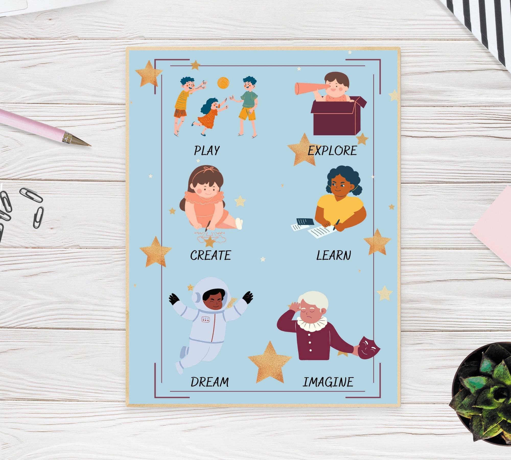 Kids Activity Poster for Classroom, DIGITAL DOWNLOAD, Motivation Home ...