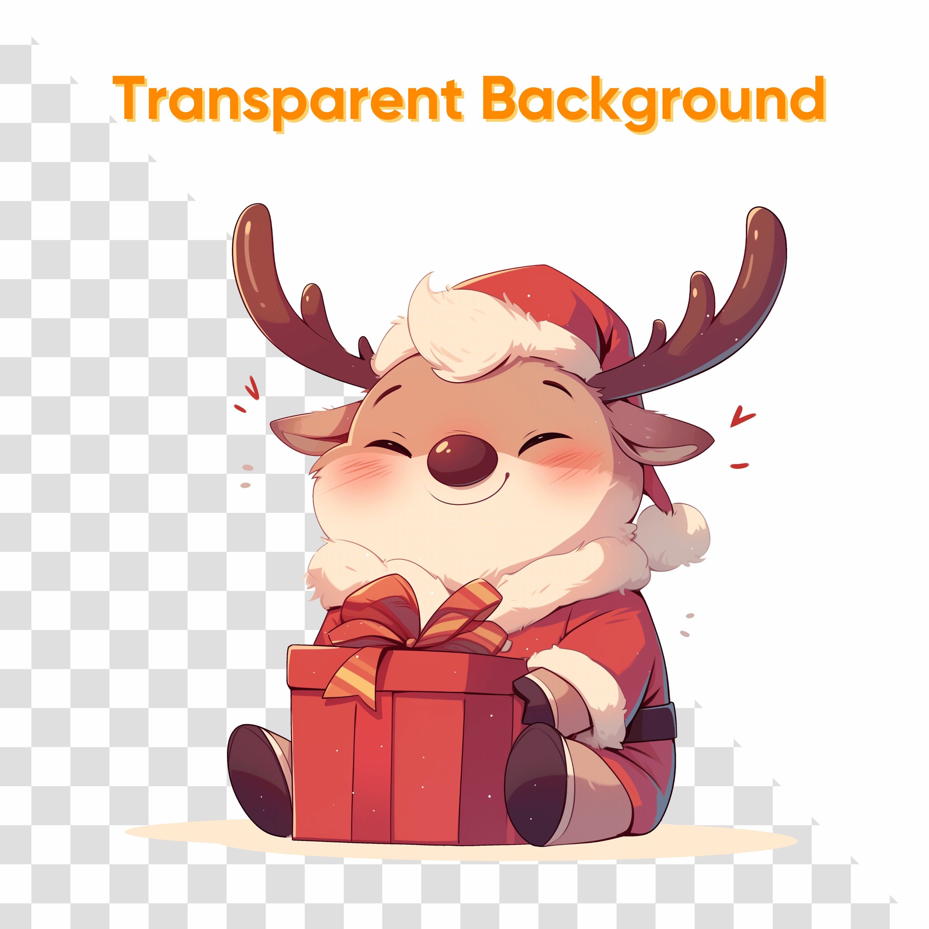 Cute Kawaii Baby Reindeer, PNG, Instant Download, Santa Reindeer ...