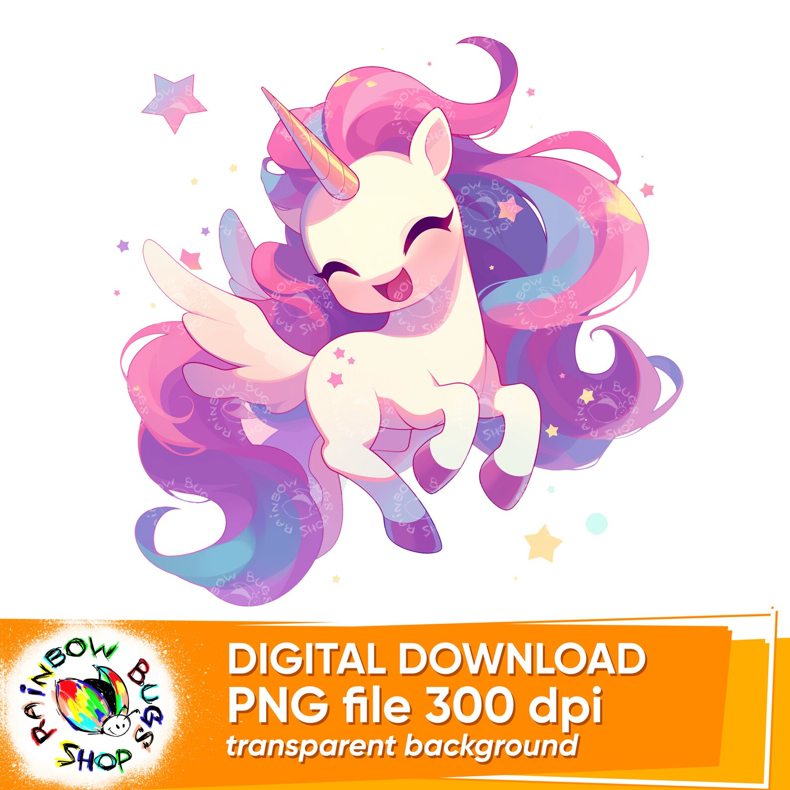Happy Unicorn PNG, Cute Kawaii Dancing Unicorn, Nursery Decor, Unicorn ...
