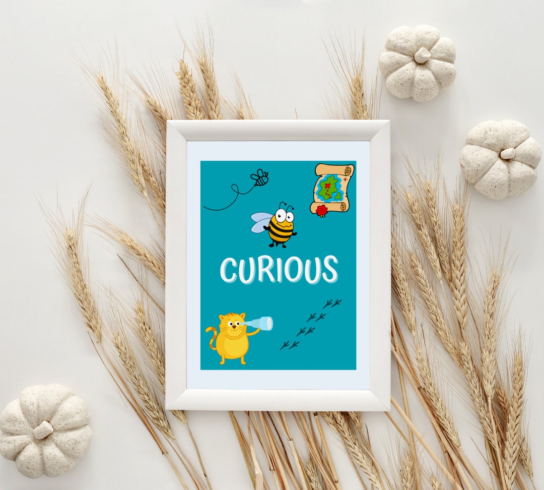 Be Curious Printable Poster for Nursery or Kids Room, DIGITAL DOWNLOAD ...