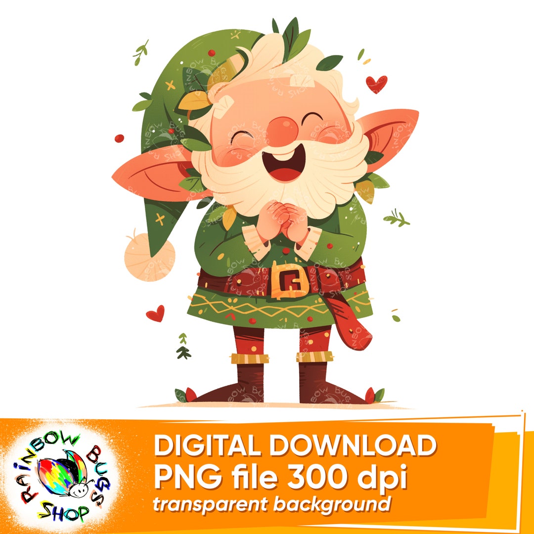 Christmas Old Happy Elf, PNG, Santa's Best Helper, Cute Christmas ...