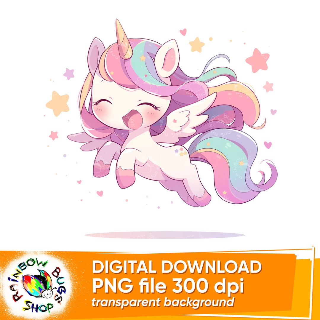 Rainbow Magic Unicorn Clipart, High Quality PNG, Cute Kawaii Baby ...