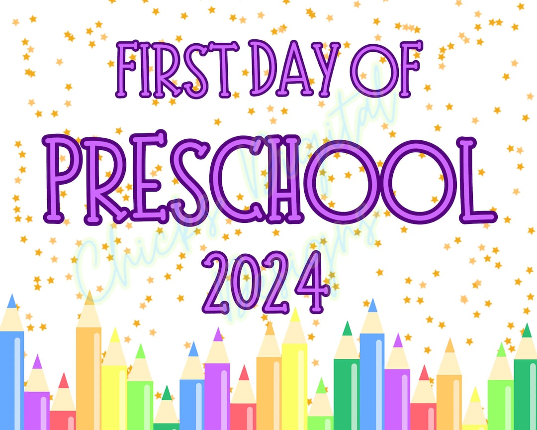 First Day of Preschool Sign School Photo Prop Poster Printable Digital ...