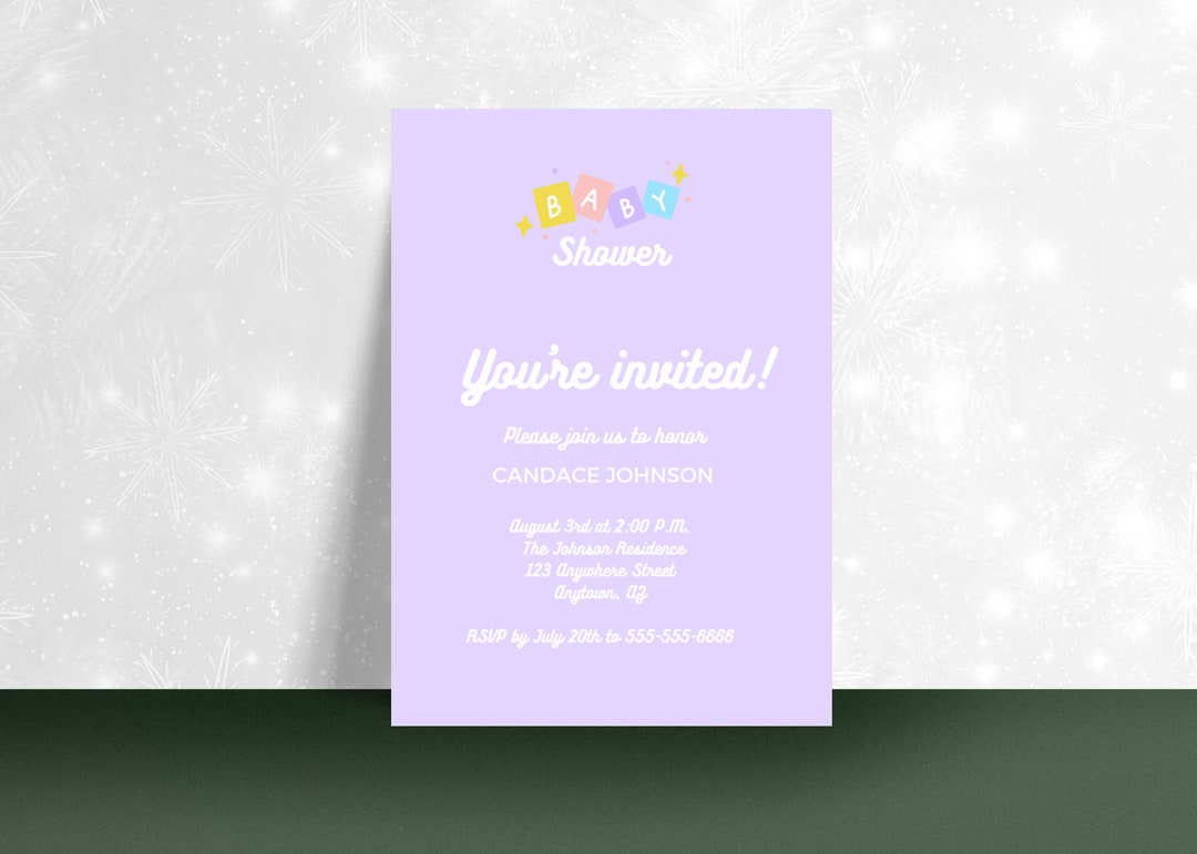 Alphabet Block Baby Shower Invitation: Unisex Digital Invite (PDF) - Etsy