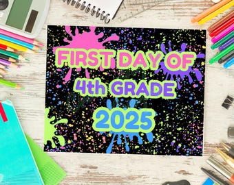 First Day of Preschool Sign | School Photo Prop Poster Printable ...