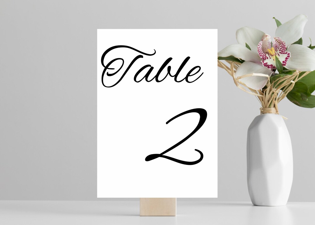 Minimalist Simple Traditional Wedding Table Number | Editable Digital ...