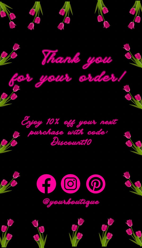 Editable Tulip Flower Clothing Hang Tags | 2” X 3.5” Tag Digital ...