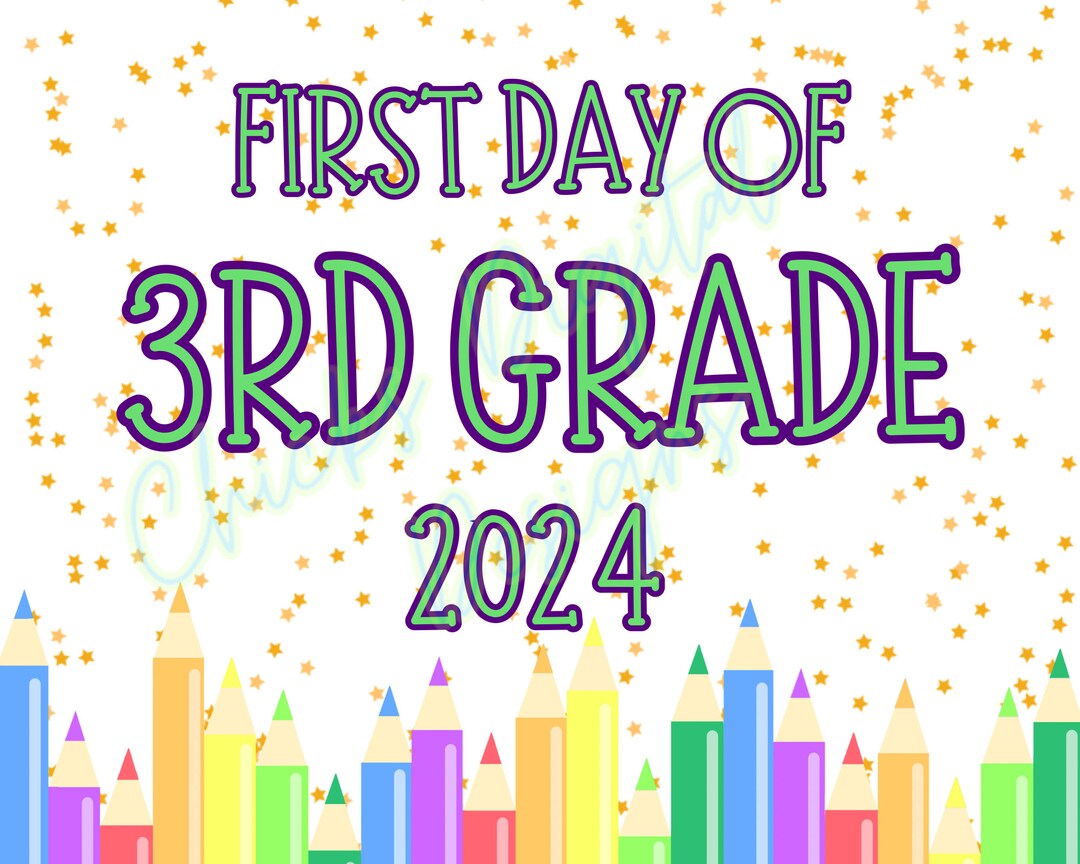 First Day of 3rd Grade Sign Third Grade School Photo Prop Poster ...