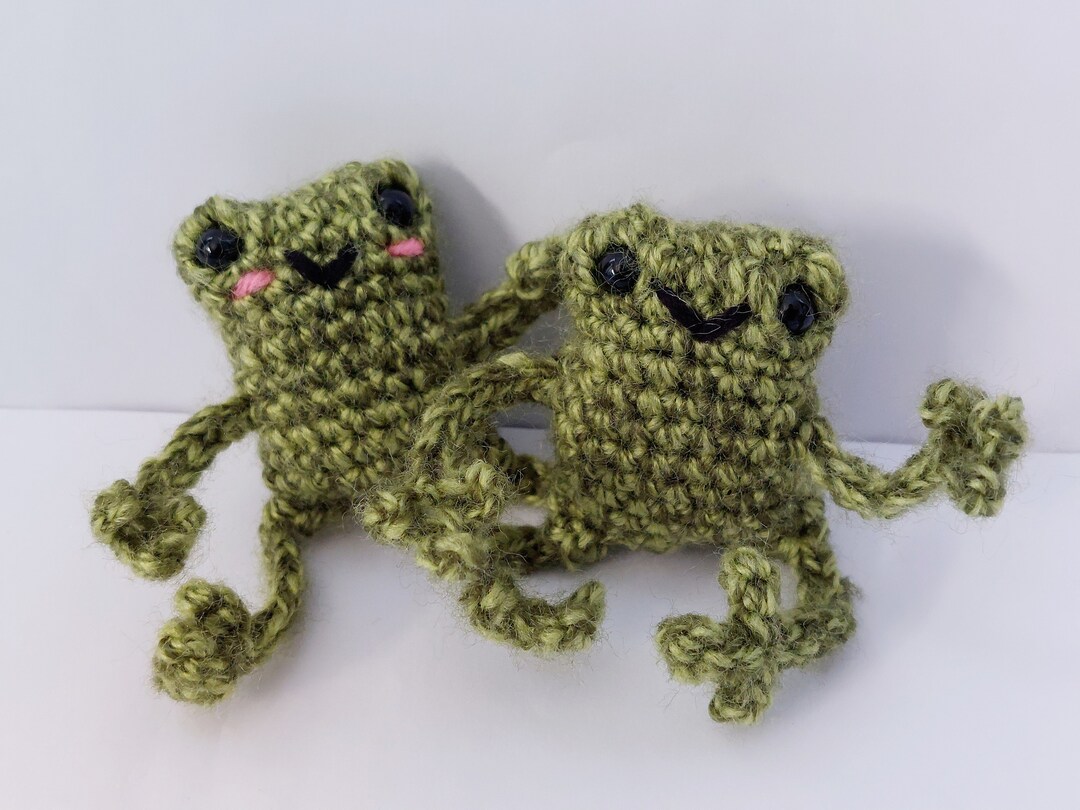 Tiny Baby FROGGY Animal Cute Crochet Gift Plush Toy Handmade 4cm Pocket ...