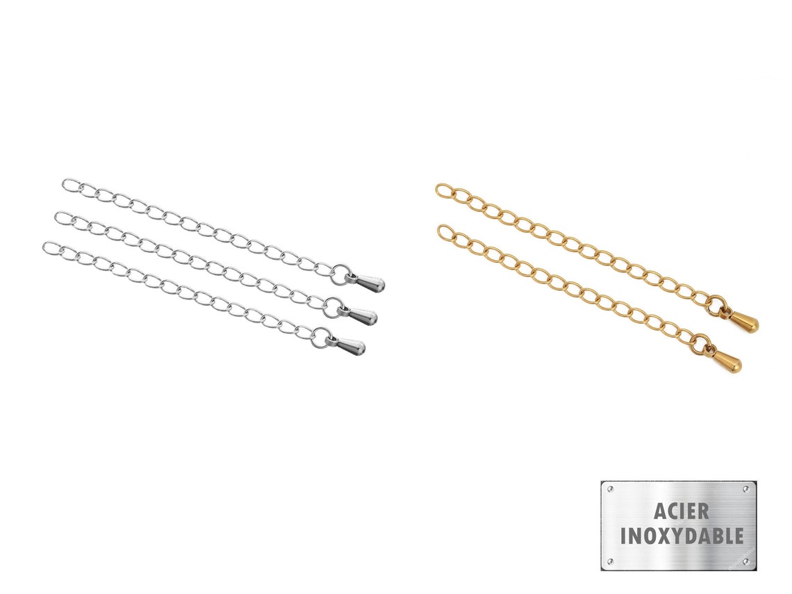 Acier Inox - Chaînettes 6cm - 10/100/1000 Chaînettes d'extension en ...