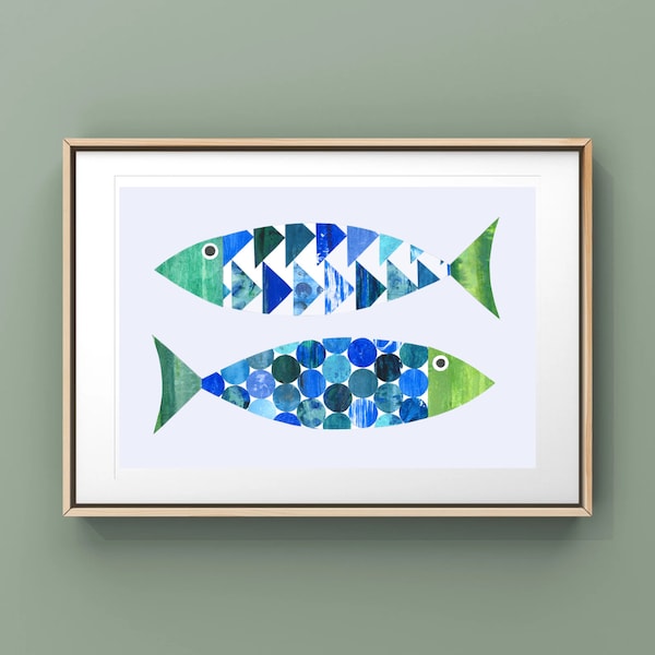 Blue Fish Wall Art - Etsy