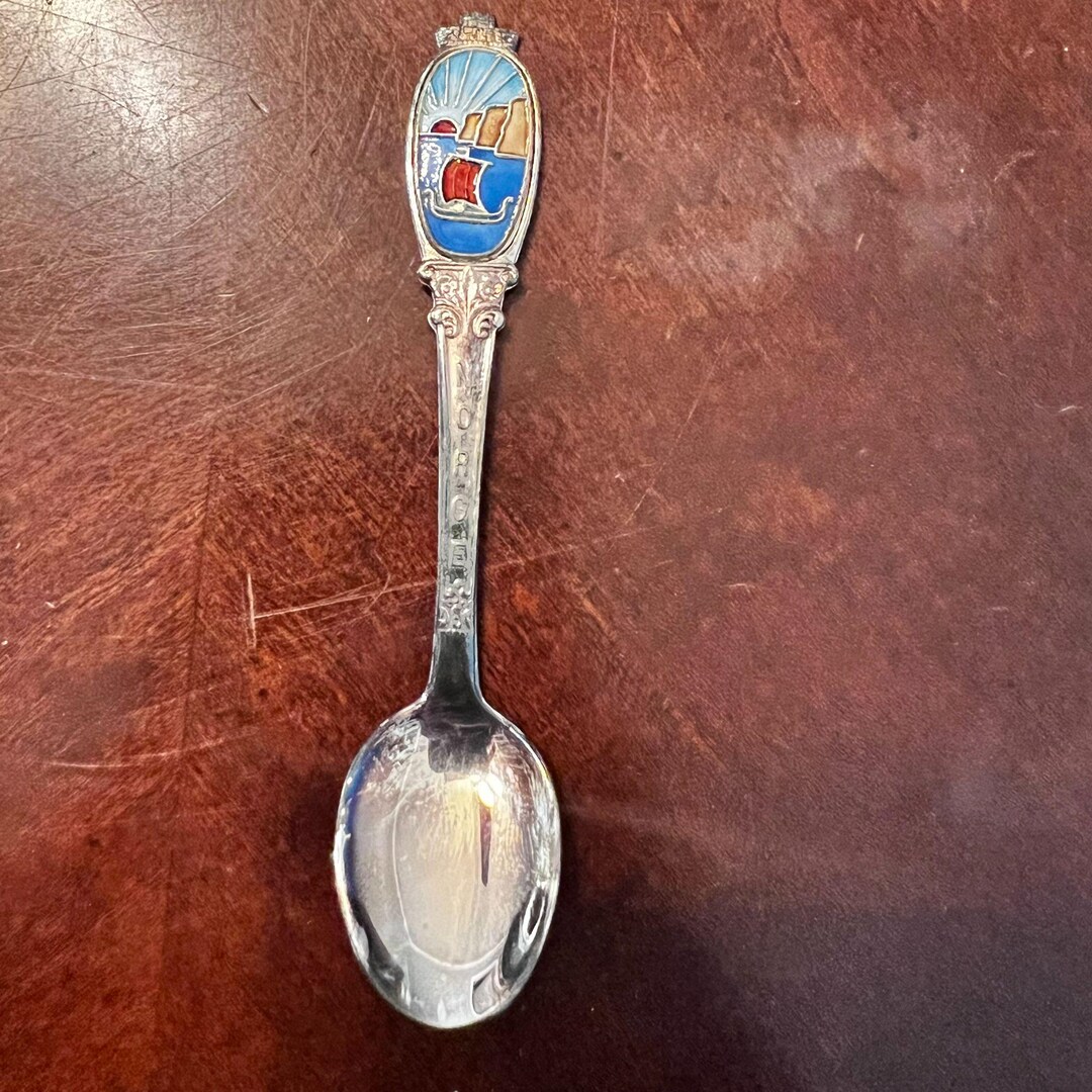 Vintage Norge Souvenir Spoon H-S 60 GR Bardufoss Design Silver-plated ...