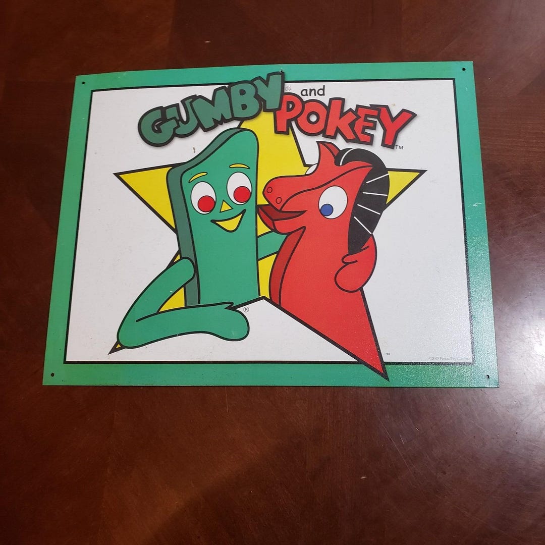 Gumby and Pokey Metal Tin Sign 2003 Prema Toy Co Desperate Enterprises ...