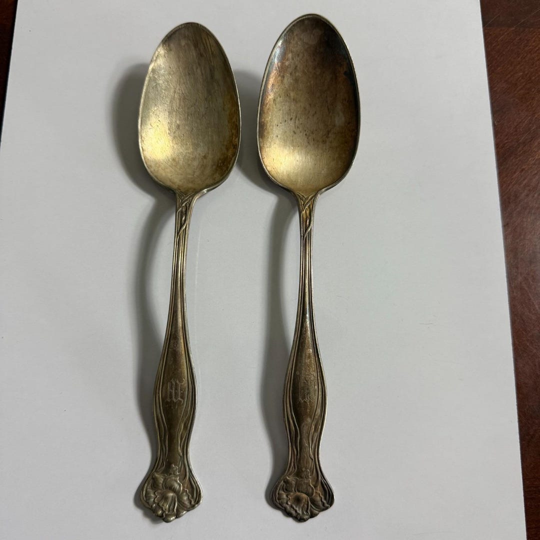 Vintage Rogers & Bro XII Silverplate Spoons Floral Art Nouveau - Etsy