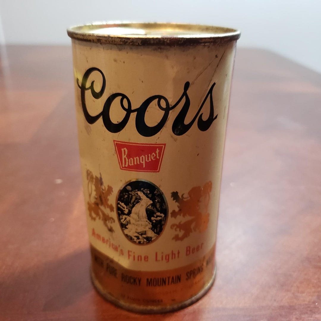 Vintage 50s Coors Banquet Flat Top Beer Can 12 Oz Man Cave Decor ...