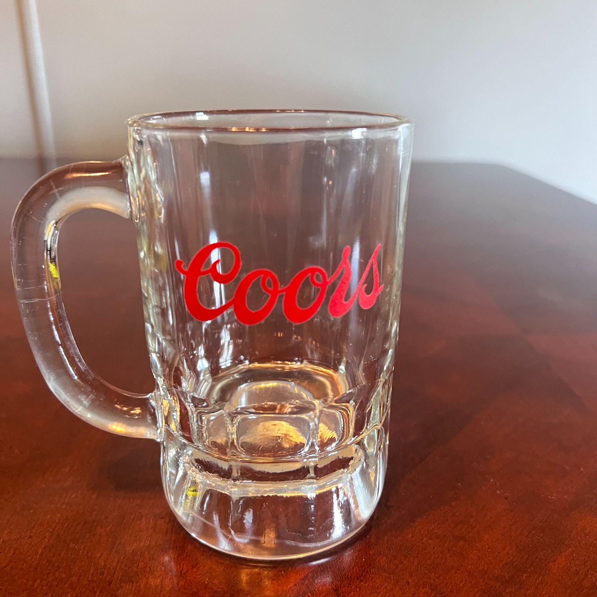 Vintage Coors Beer Glass Mug Handle 5" Clear Coors Logo Collectible ...