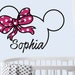 Minnie Mouse Name Fullcolored Sticker, Personalized Baby Decals ...