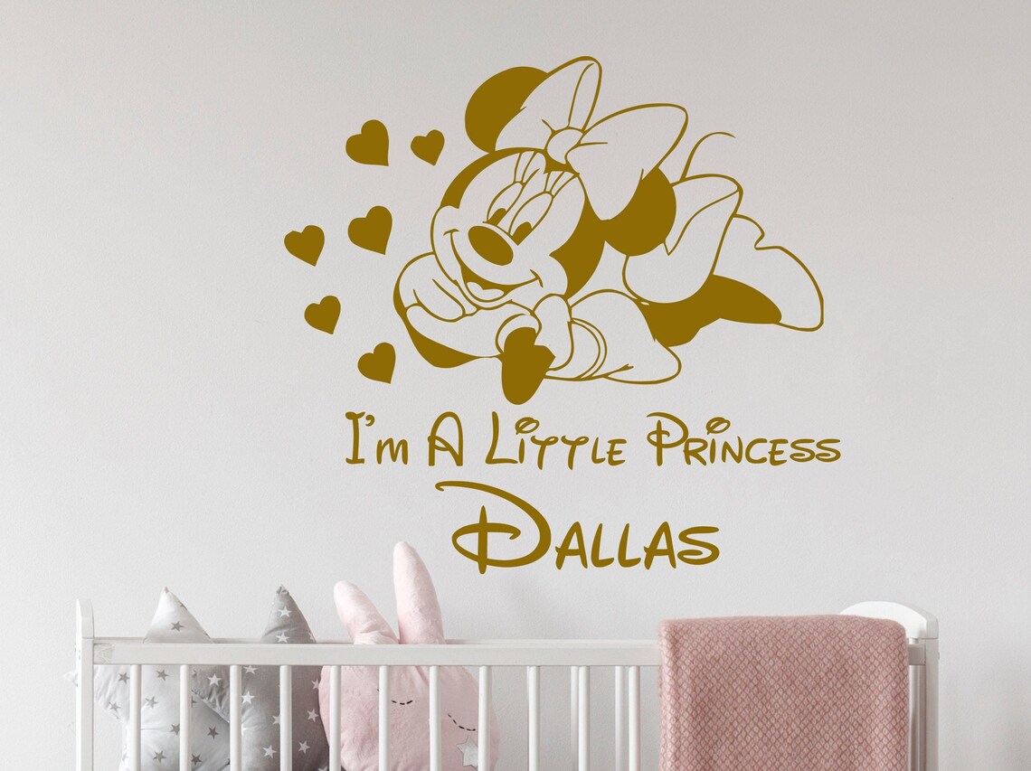Minnie Mouse Wall Decor Custom Name Vinyl Sticker Decals - Etsy
