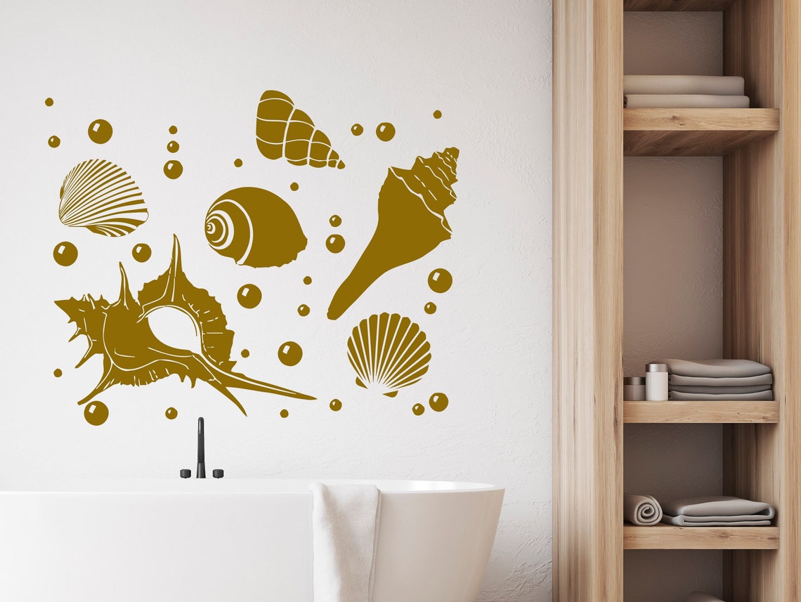 Seashells Wall Decals Sea Life Vinyl Sticker Shells - Etsy