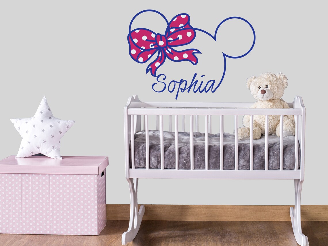 Minnie Mouse Name Fullcolored Sticker Personalized Baby - Etsy