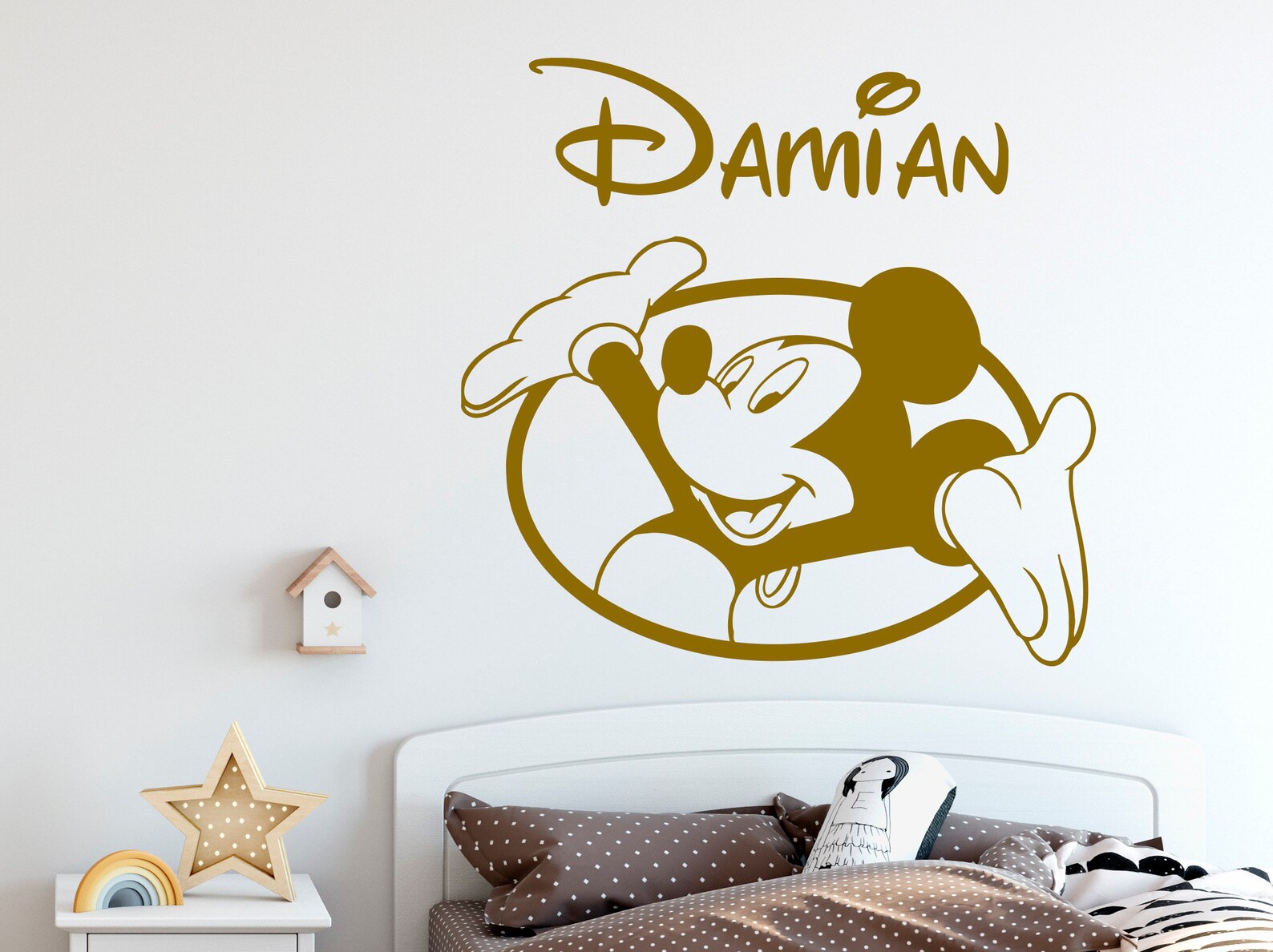 Personalized Boy Name - Wall Vinyl Sticker - Boys Room Decor - Mickey ...