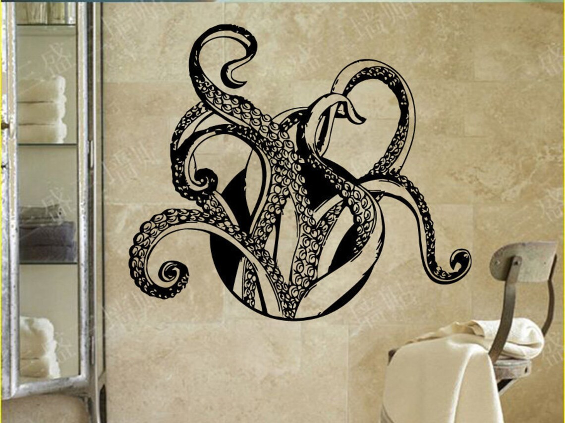 Octopus Wall Decal Octopus Vinyl Sticker Tentacles Decals | Etsy