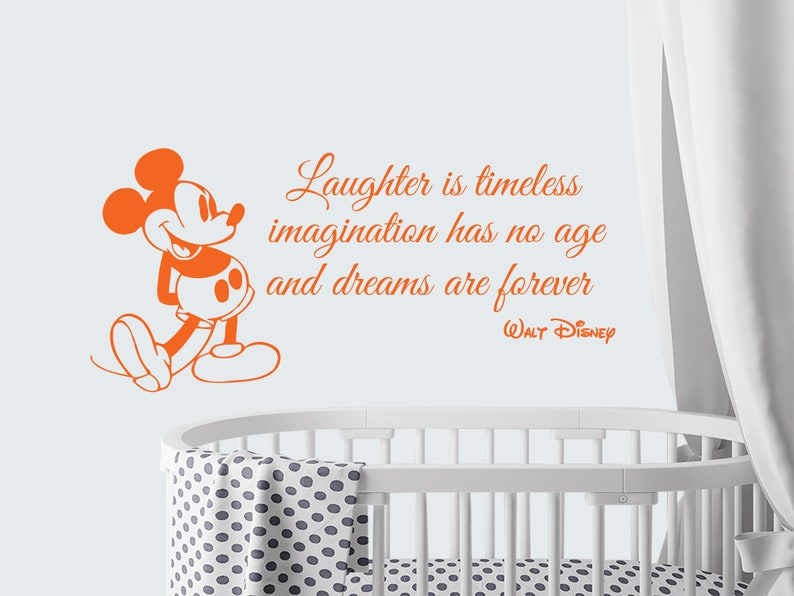 Mickey Mouse Quote - Laughter is Time Quote - Mickey Vinyl Stickers ...