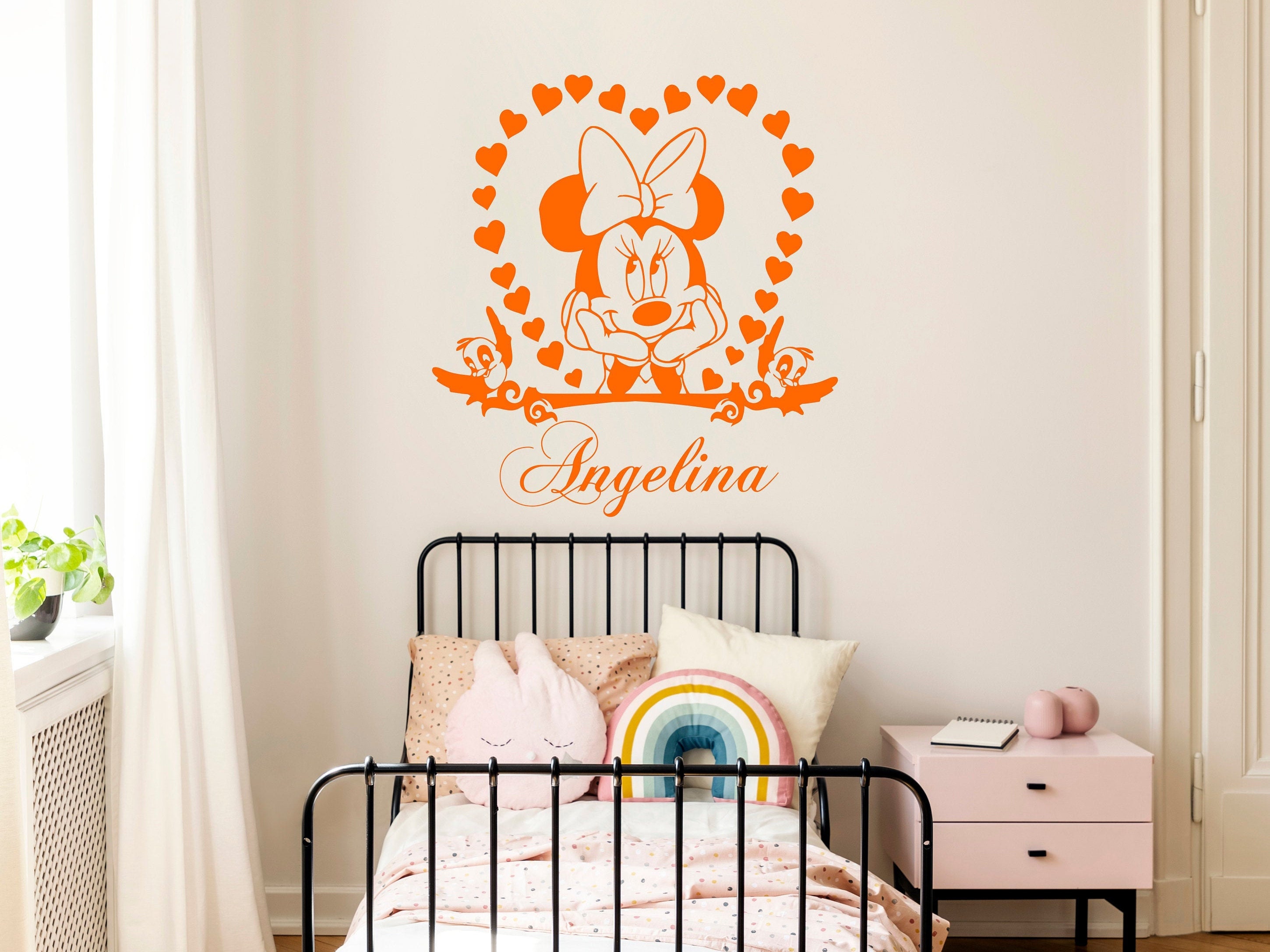Minnie Mouse Wall Name Decal Custom Name Vinyl Sticker - Etsy