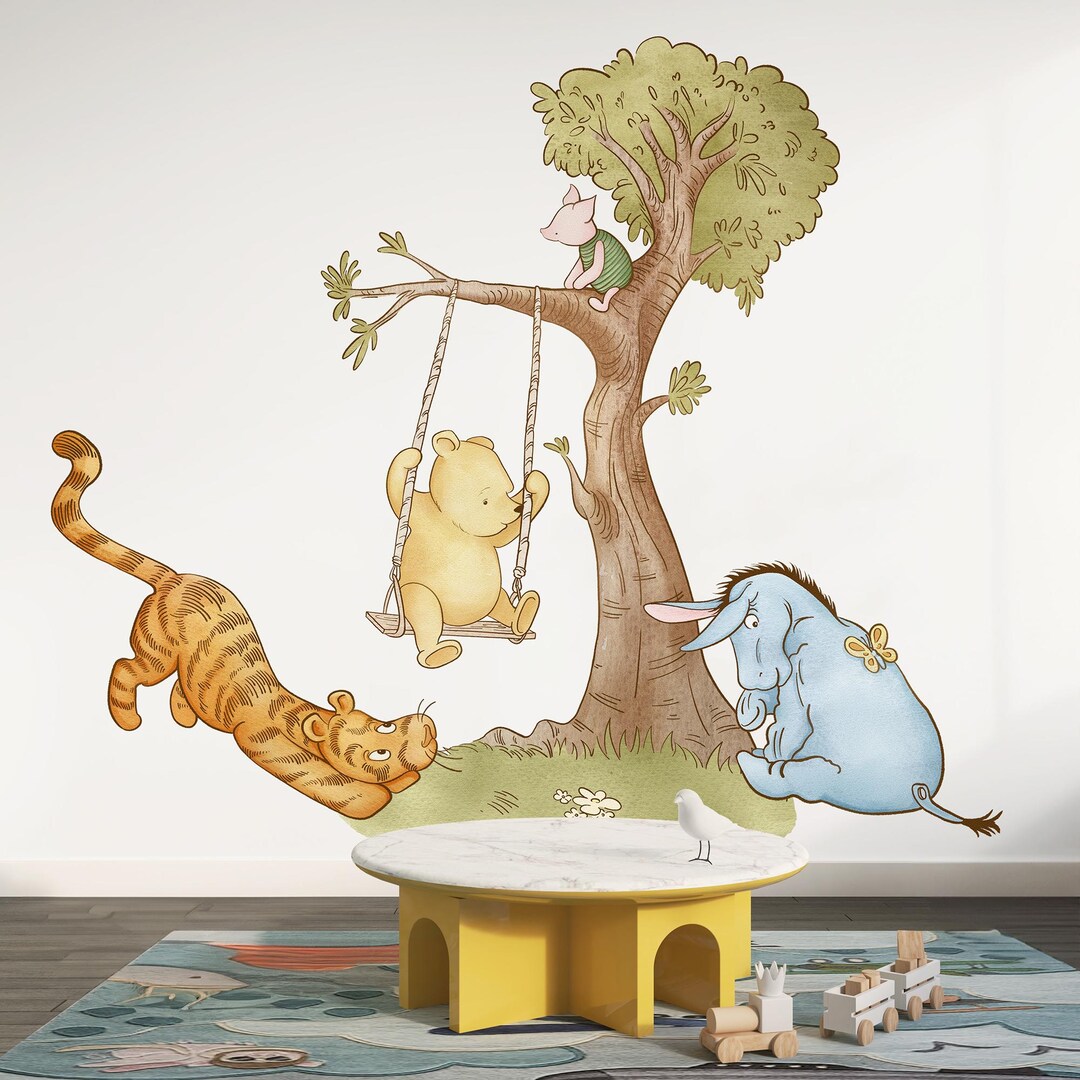 Winnie the Pooh Wall Decal Kids Room, Large Tree Decal, Tigger Piglet ...