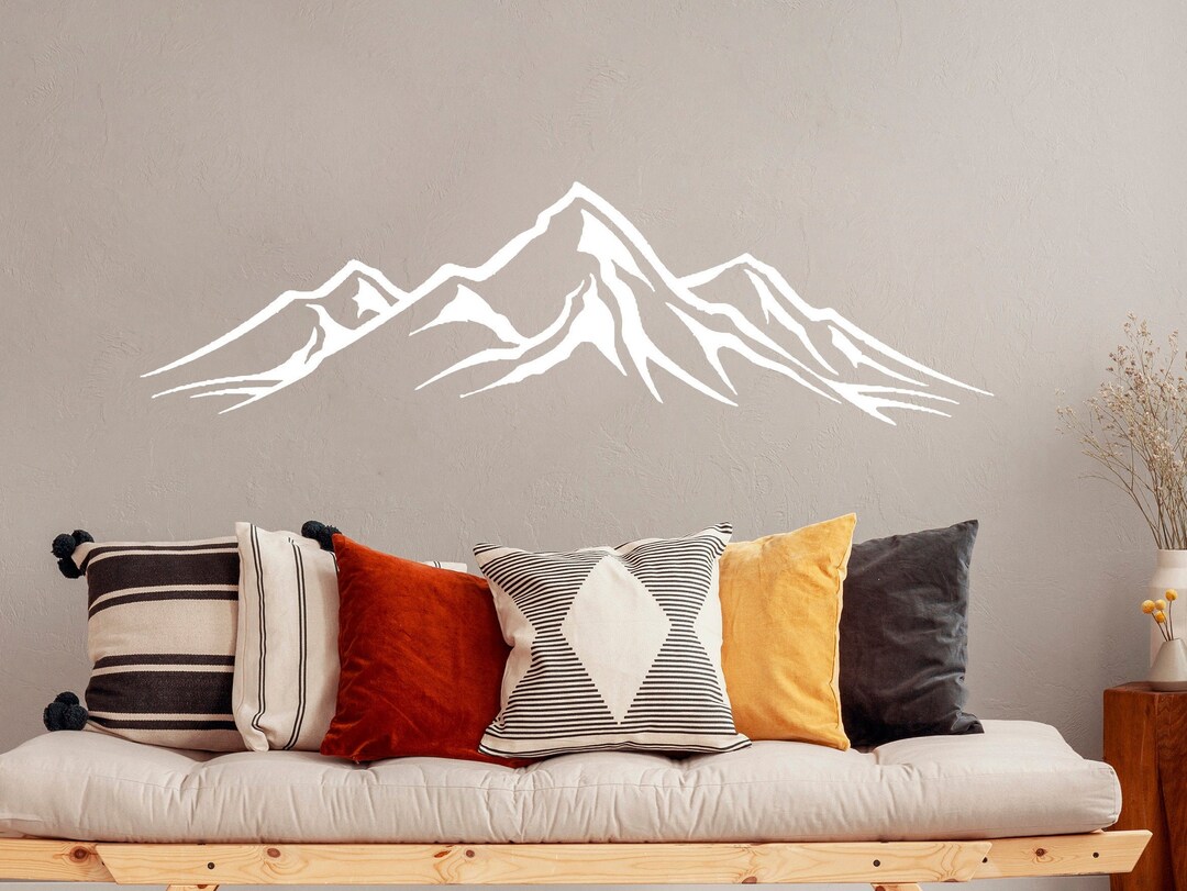 Mountain Wall Decal - Mountain Art Decor - Mountains Vinyl Stickers ...